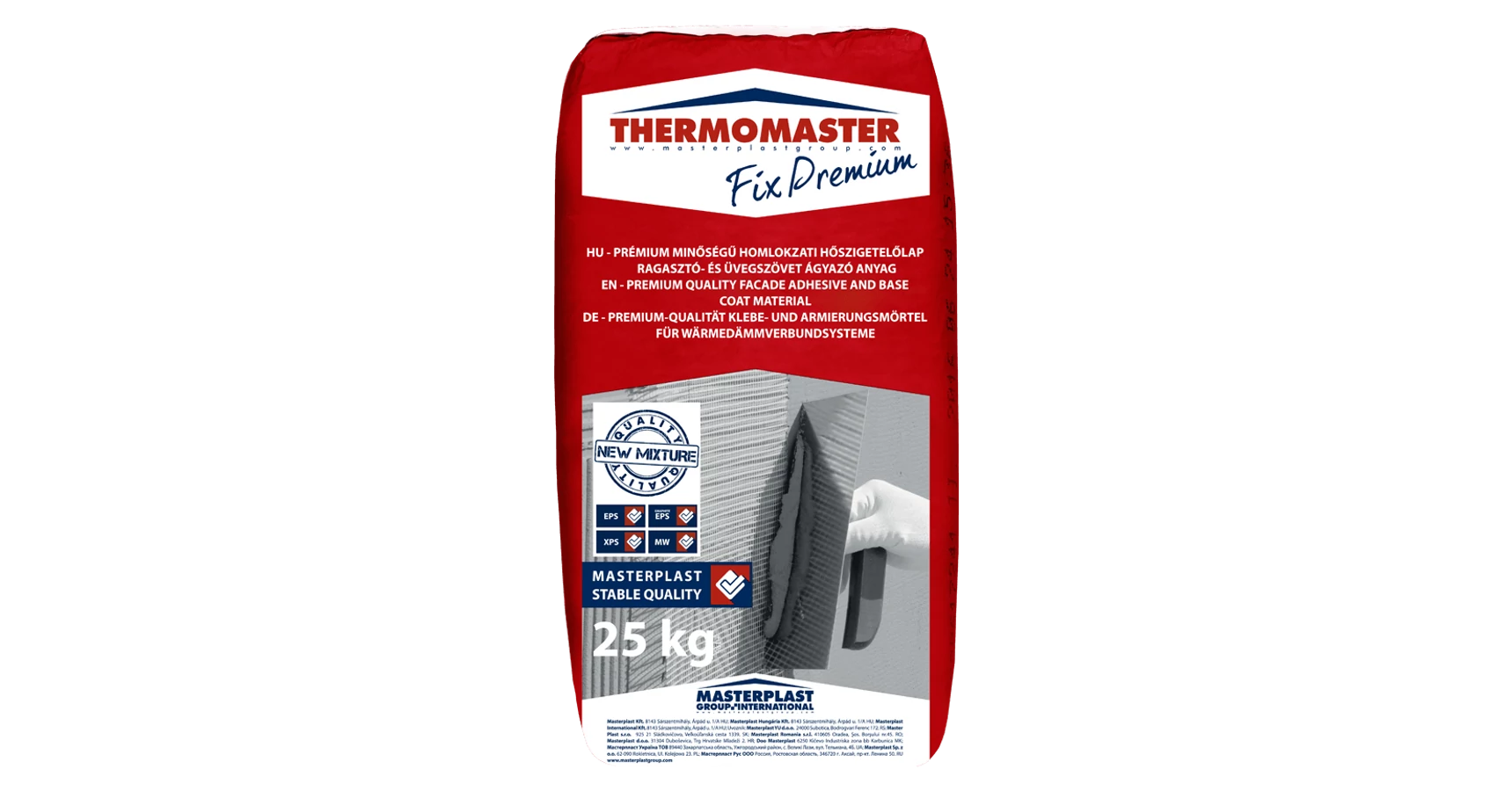 THERMOMASTER FIX PRÉMIUM ragasztó homlokzati Grafit EPS 80 és Fehér EPS ...