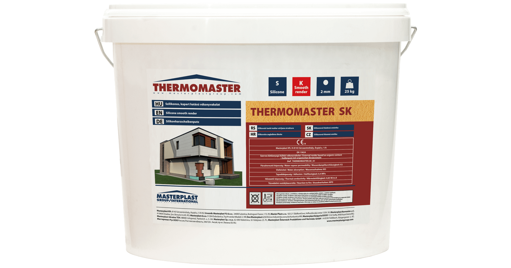 THERMOMASTER SZILIKON légáteresztő homlokzati nemesvakolat Kapart 2mm ...
